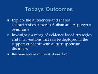 Supporting learners with autism and aspergers | PPTX
