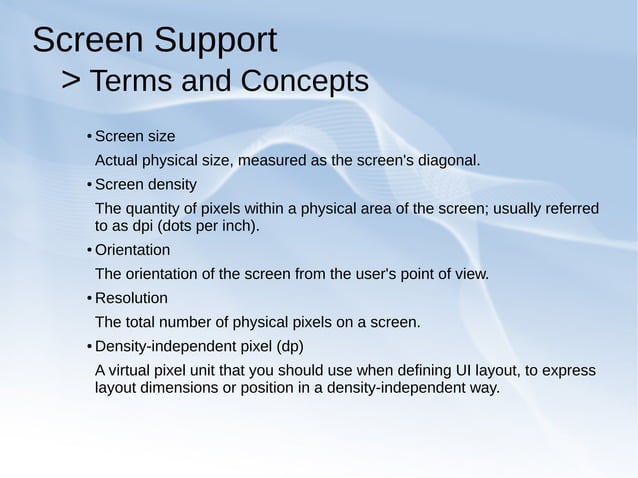 Supporting Multiple Screen In Android Odp