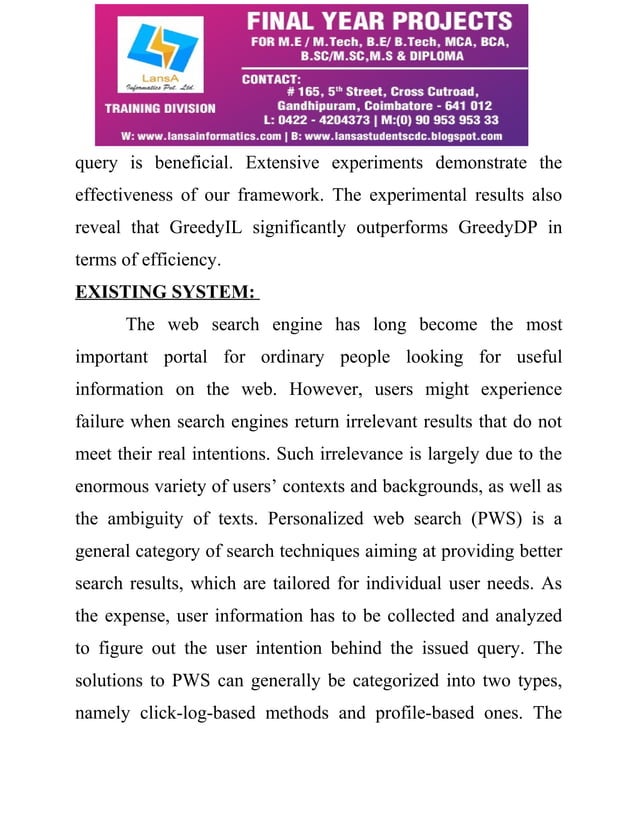 Supporting privacy protection in personalized web search | PDF | Free Download