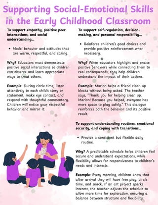 Supporting Social-Emotional Skills in Early Childhood | PDF