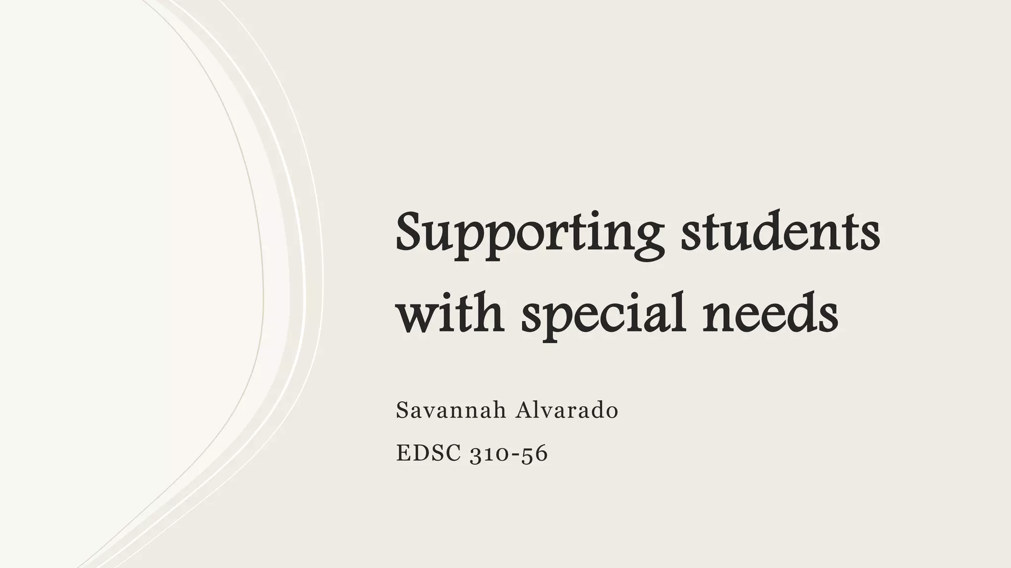 Supporting students with special needs | PPTX