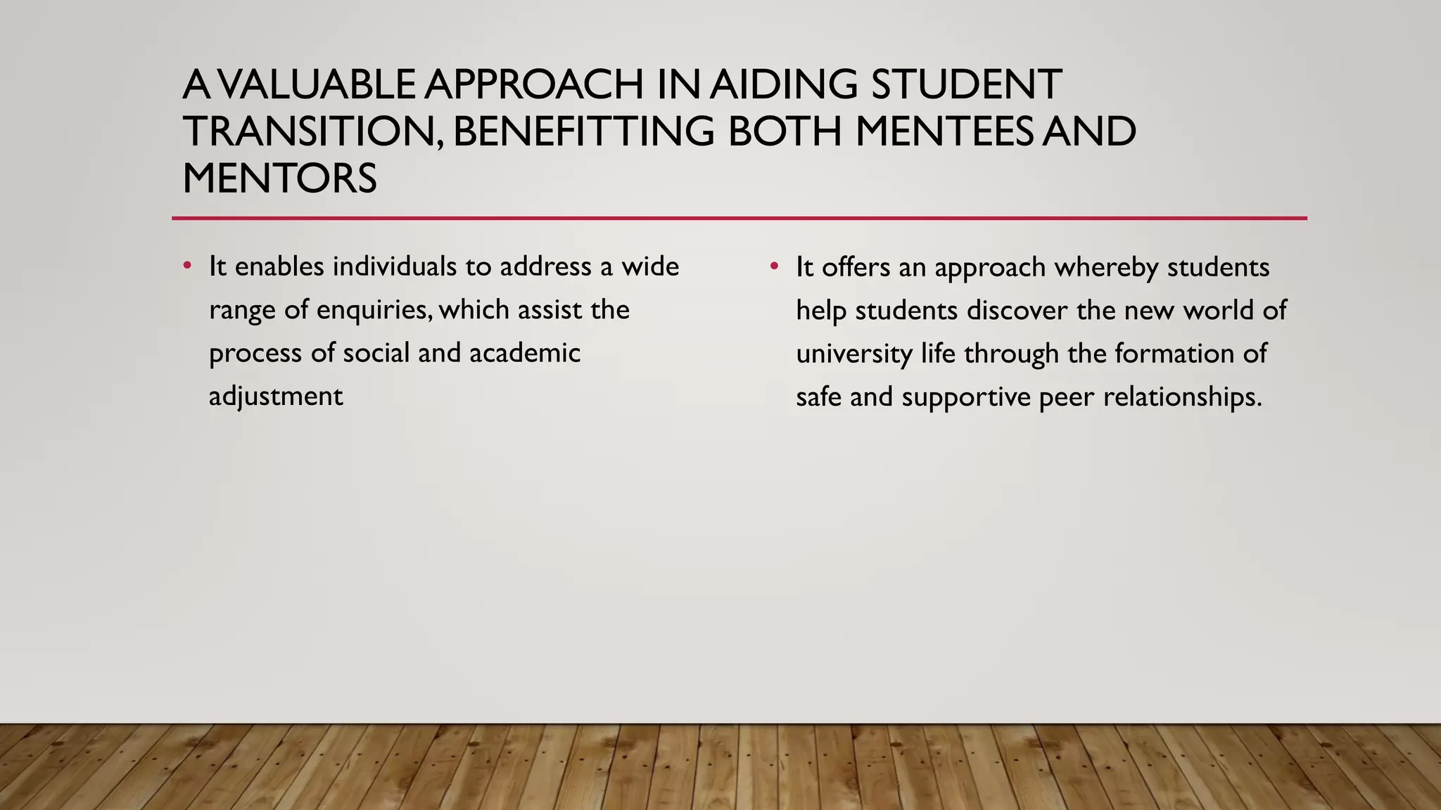 Supporting student transitions through student peer mentoring | PDF