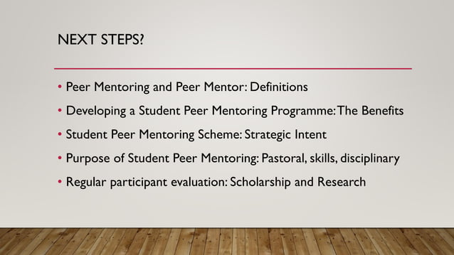 Supporting student transitions through student peer mentoring | PPT
