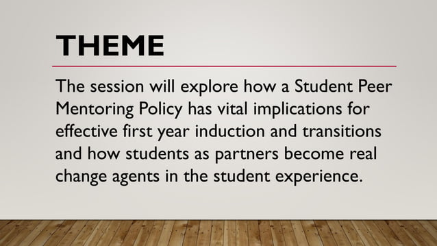 Supporting student transitions through student peer mentoring | PPT