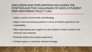 Supporting student transitions through student peer mentoring | PDF