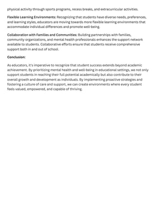 Supporting Student Well-being The Impact of Mental Health on Academic ...