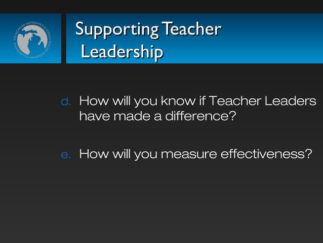 Supporting teacher leadership | PPT