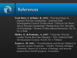 Supporting Teacher Leadership Oct09 | PPT