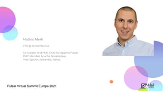 Apache Pulsar, Supporting the Entire Lifecycle of Streaming Data | PPT