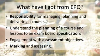 Opportunities: Supporting the extended project qualification | PPTX