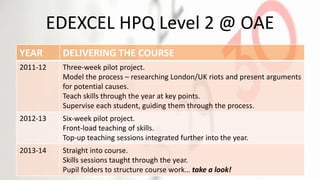 Opportunities: Supporting the extended project qualification | PPTX