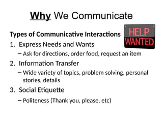 Supporting the Hows and Whys of Communication 06-22 | PPTX