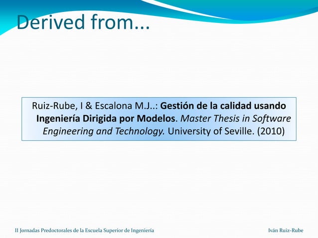 Supporting the software process management with model driven engineering | PPT