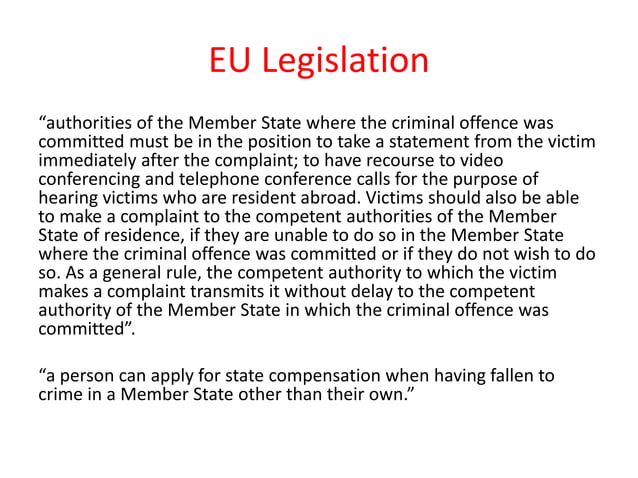 Supporting victims across borders | PPT