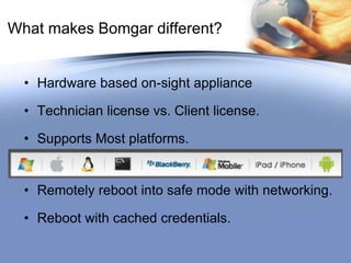 Supporting your remote clients with bomgar | PPTX