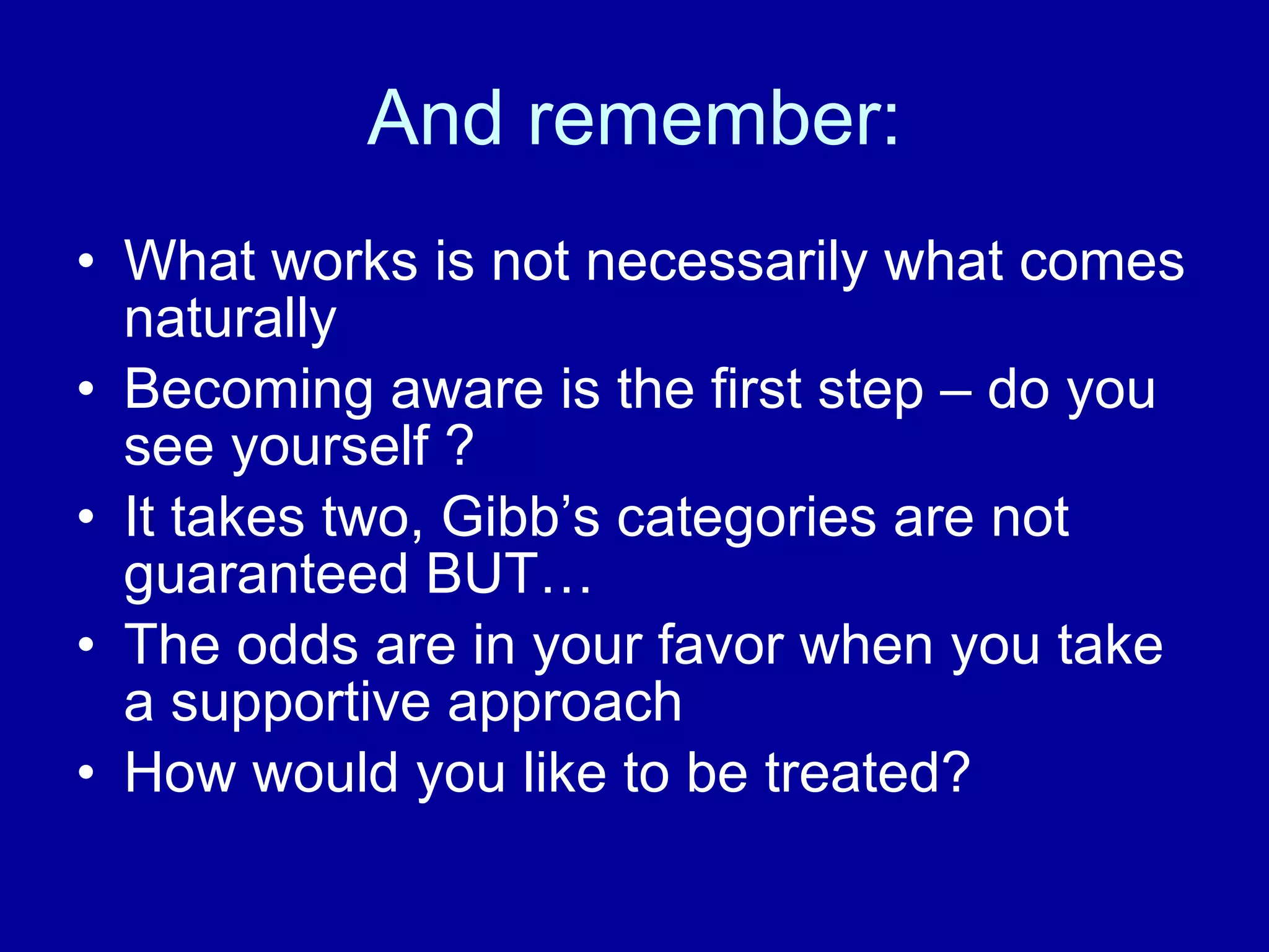 Supportive and defensive communication climates | PPT