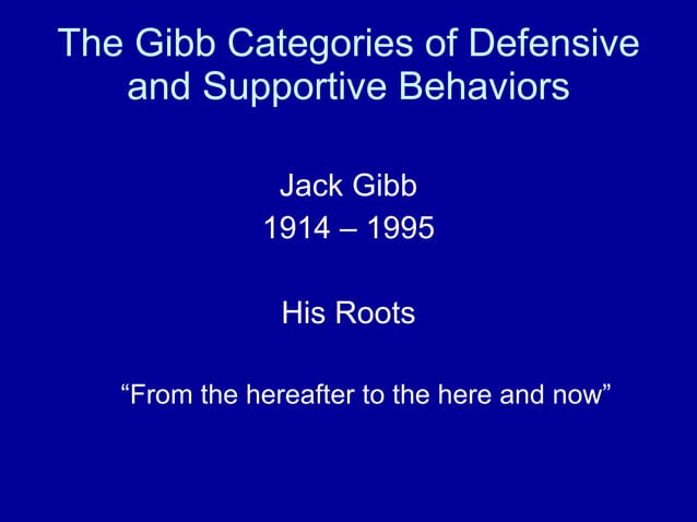 Supportive and defensive communication climates | PPT