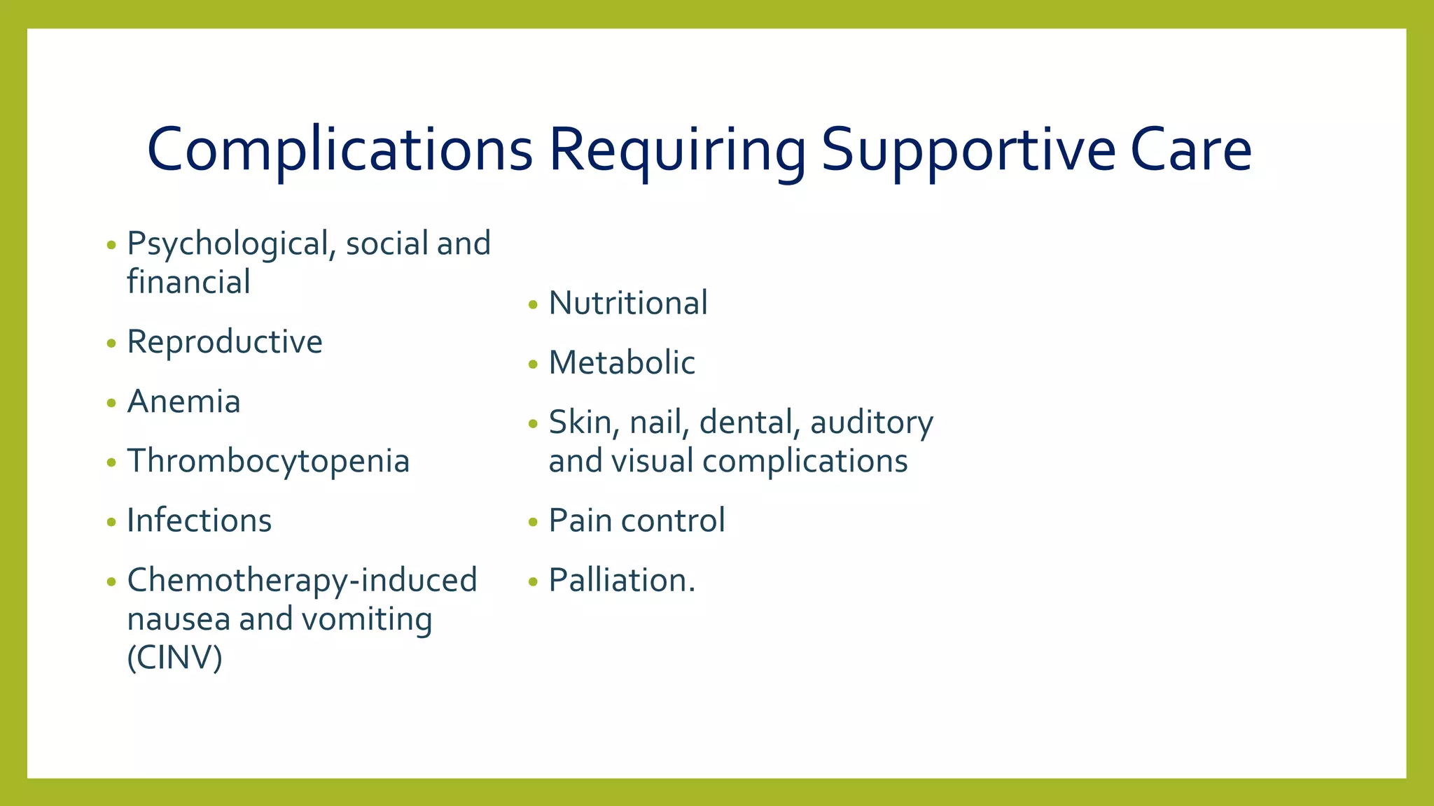 Supportive care in haemato oncology | PPTX