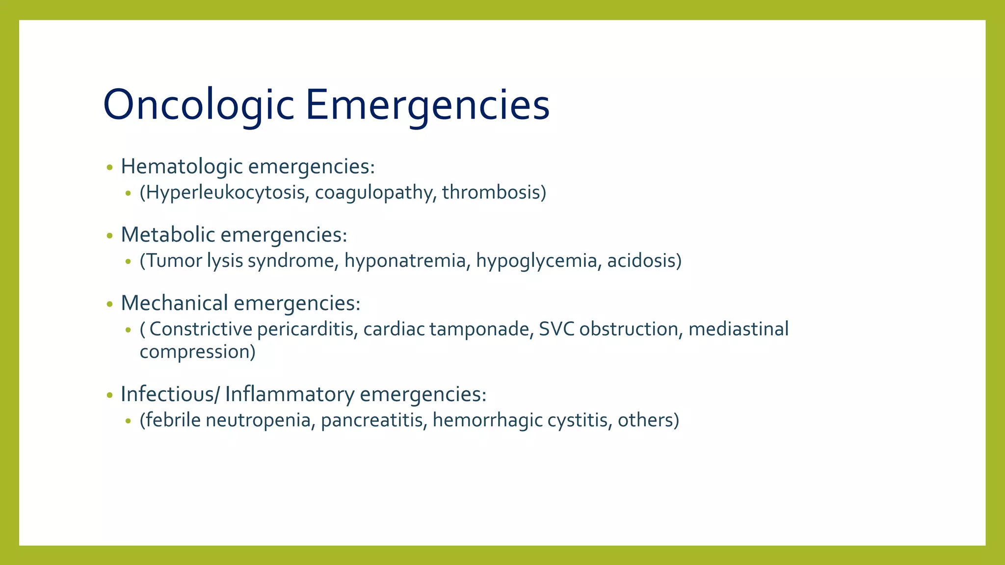 Supportive care in haemato oncology | PPTX