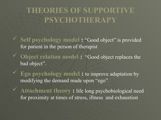 supportive psychotherapy in counselling and clinical settings | PPTX
