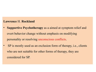 Introduction to supportive psychotherapy | PPTX