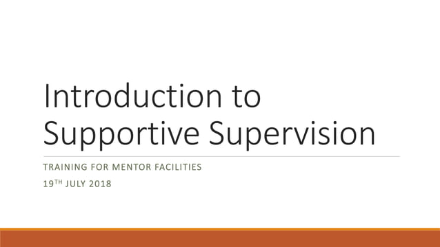 Supportive supervision training for Quality Improvement Spread | PDF ...