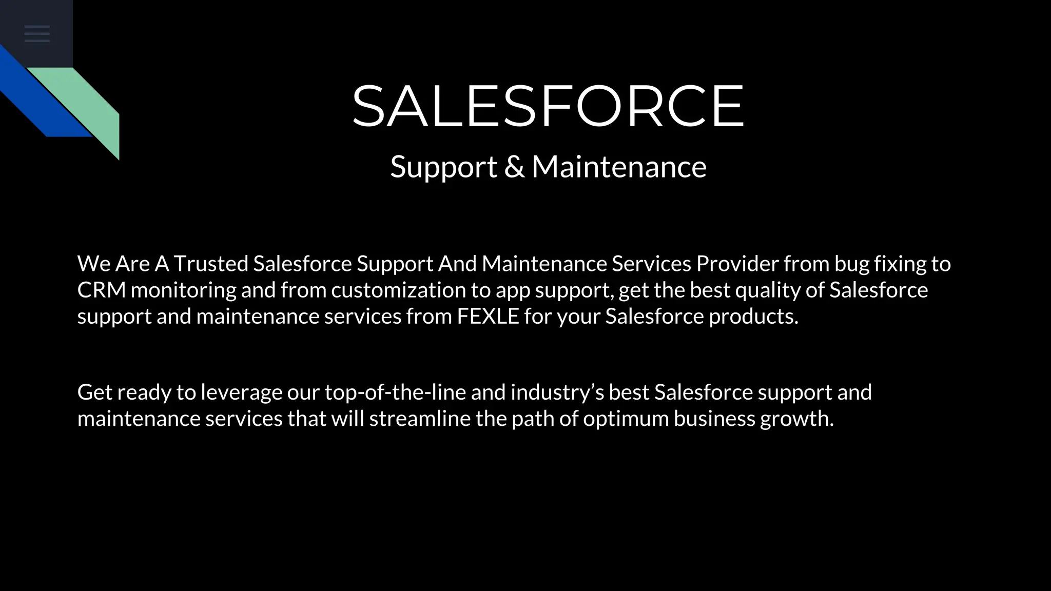 Salesforce Support & Maintenance Presentation | PPTX