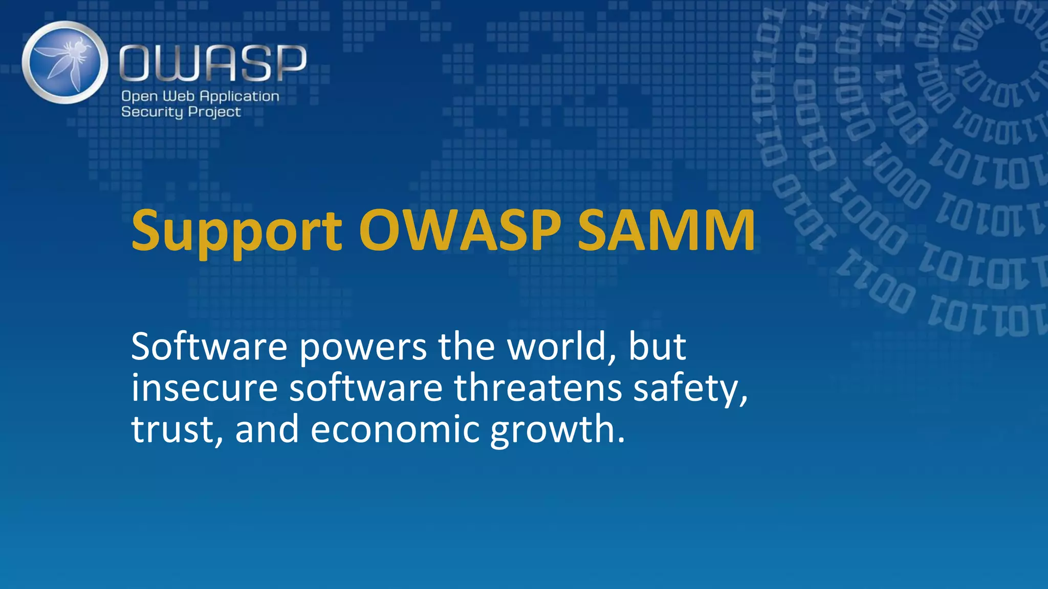 Support OWASP SAMM | PPT