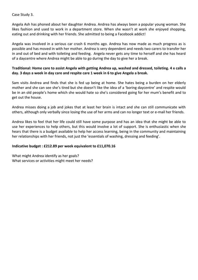 Support planning case studies | DOC