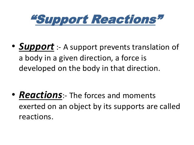 Support reactions