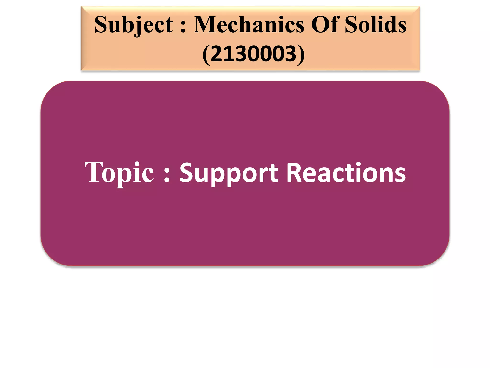 Support reactions | PPTX