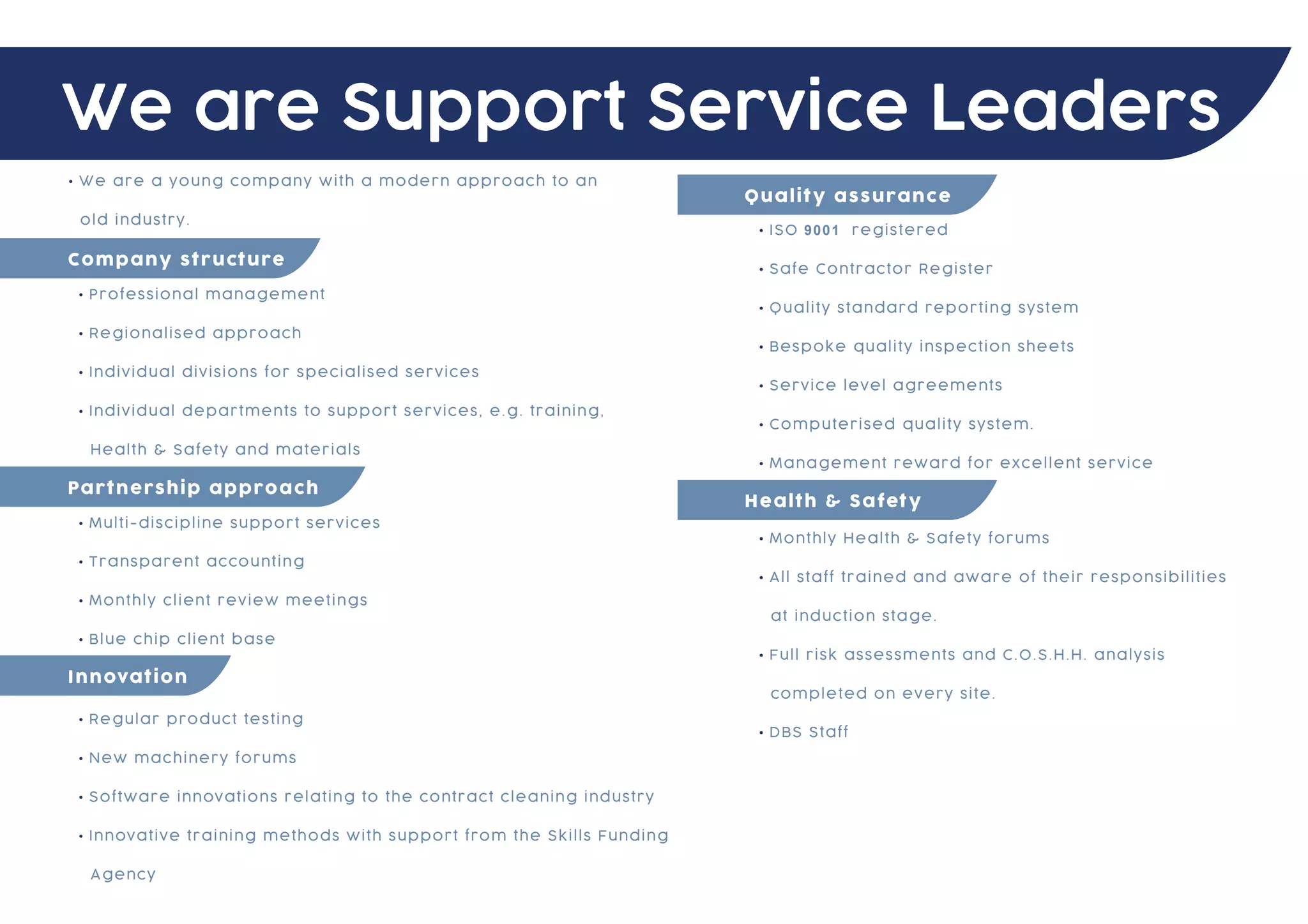 Support Service Leaders - Brochure | PPT