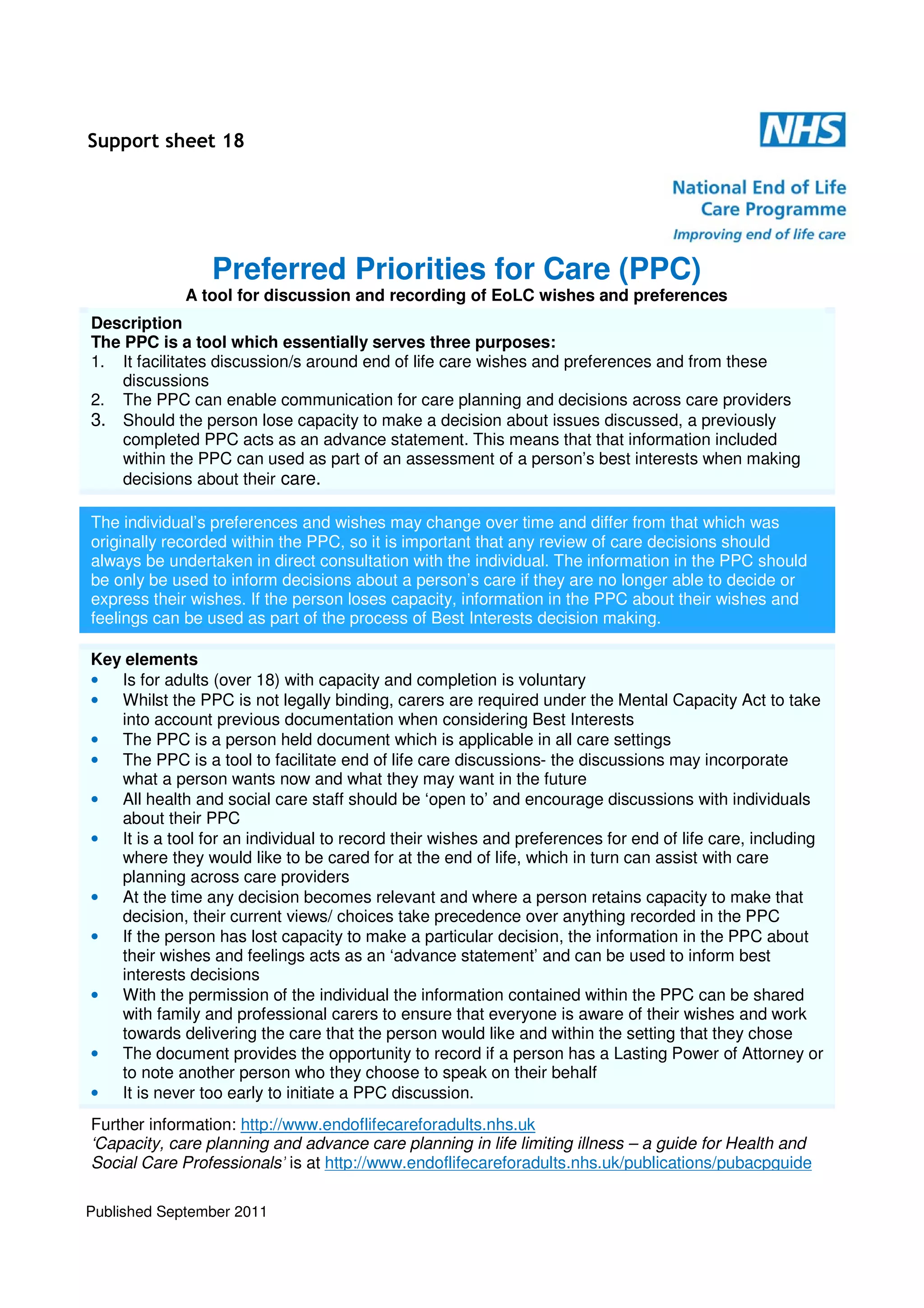 Support Sheet 18: PPC | PDF