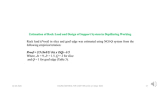 Support system (Underground Coal Mining) by Prof. S Jayantu.pdf