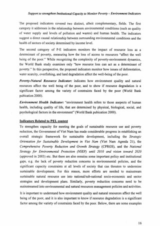 Support to strengthen institutional capacity to monitor poverty ...