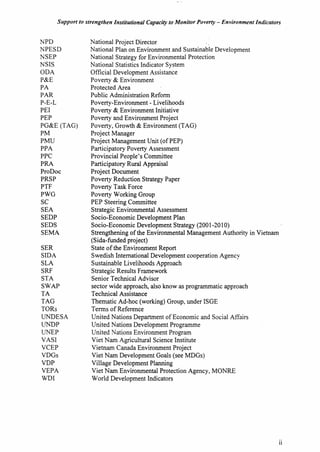 Support to strengthen institutional capacity to monitor poverty ...