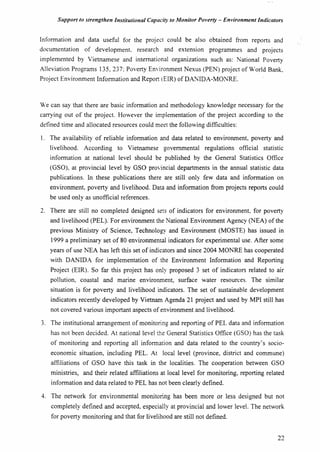 Support to strengthen institutional capacity to monitor poverty ...