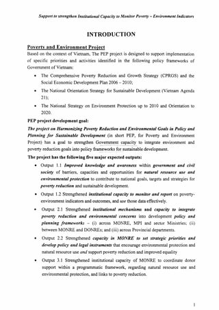 Support to strengthen institutional capacity to monitor poverty ...