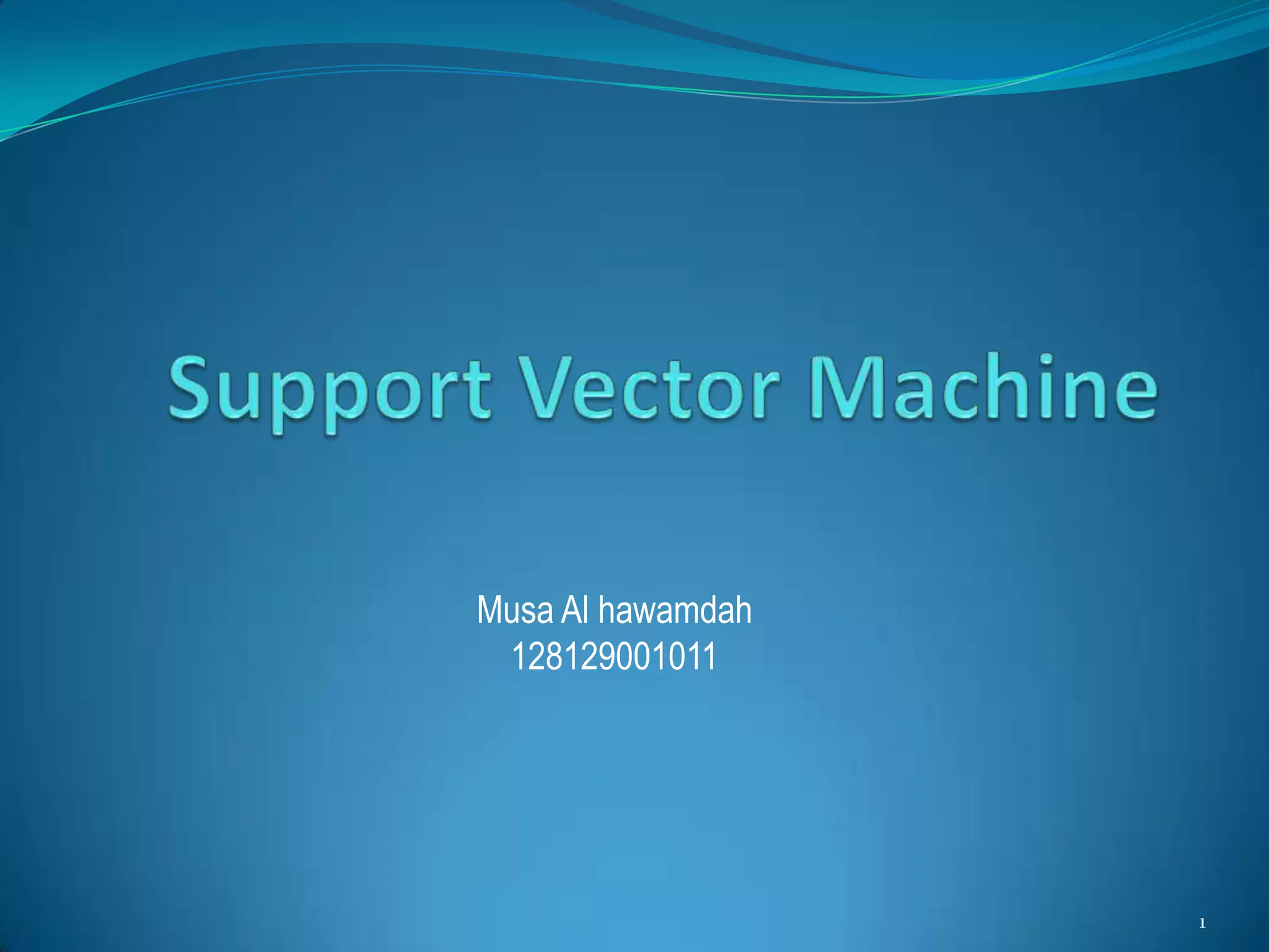 Support Vector Machine Ppt
