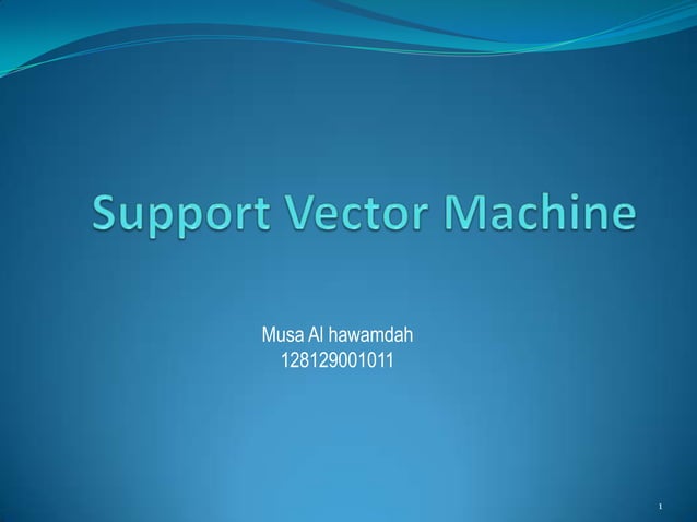 Support vector machine | PPTX