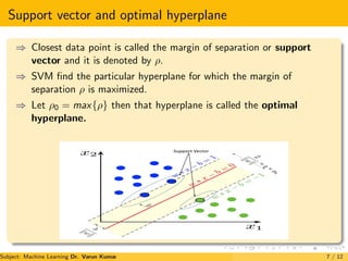 Support vector machine (Machine Learning) | PDF