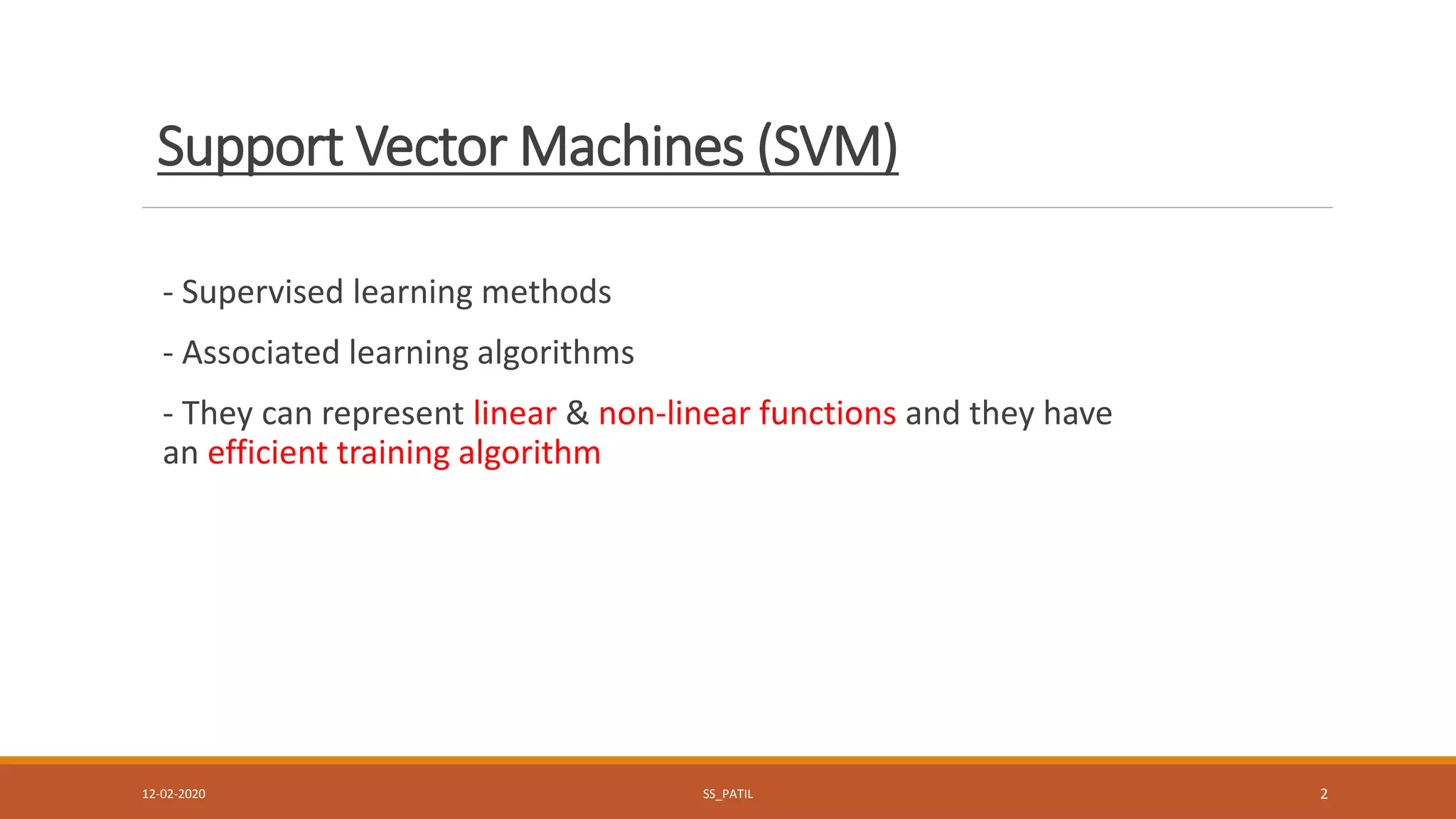 Support vector machines (svm) | PPTX | Technology & Computing