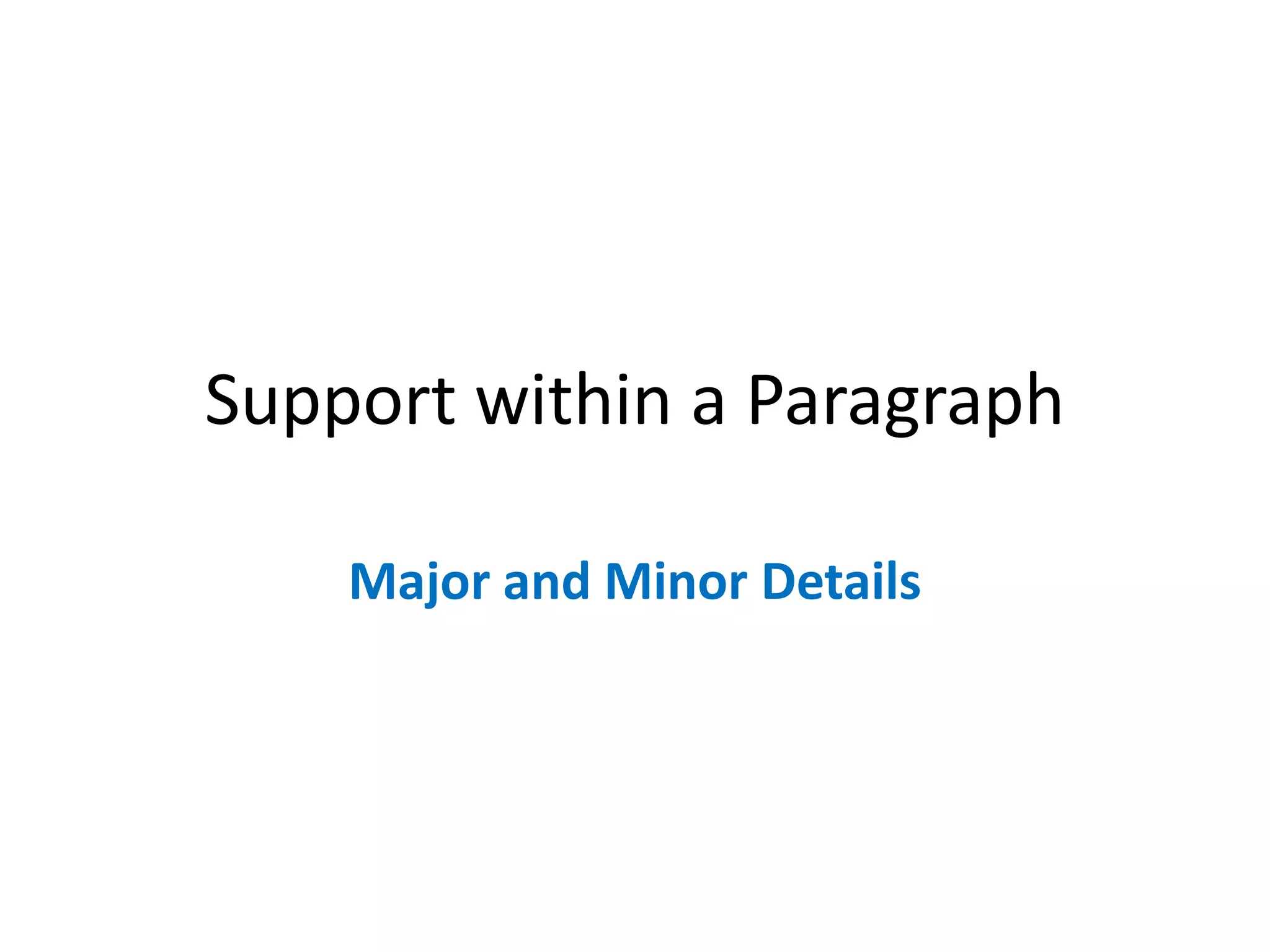 Support within a Paragraph | PPTX