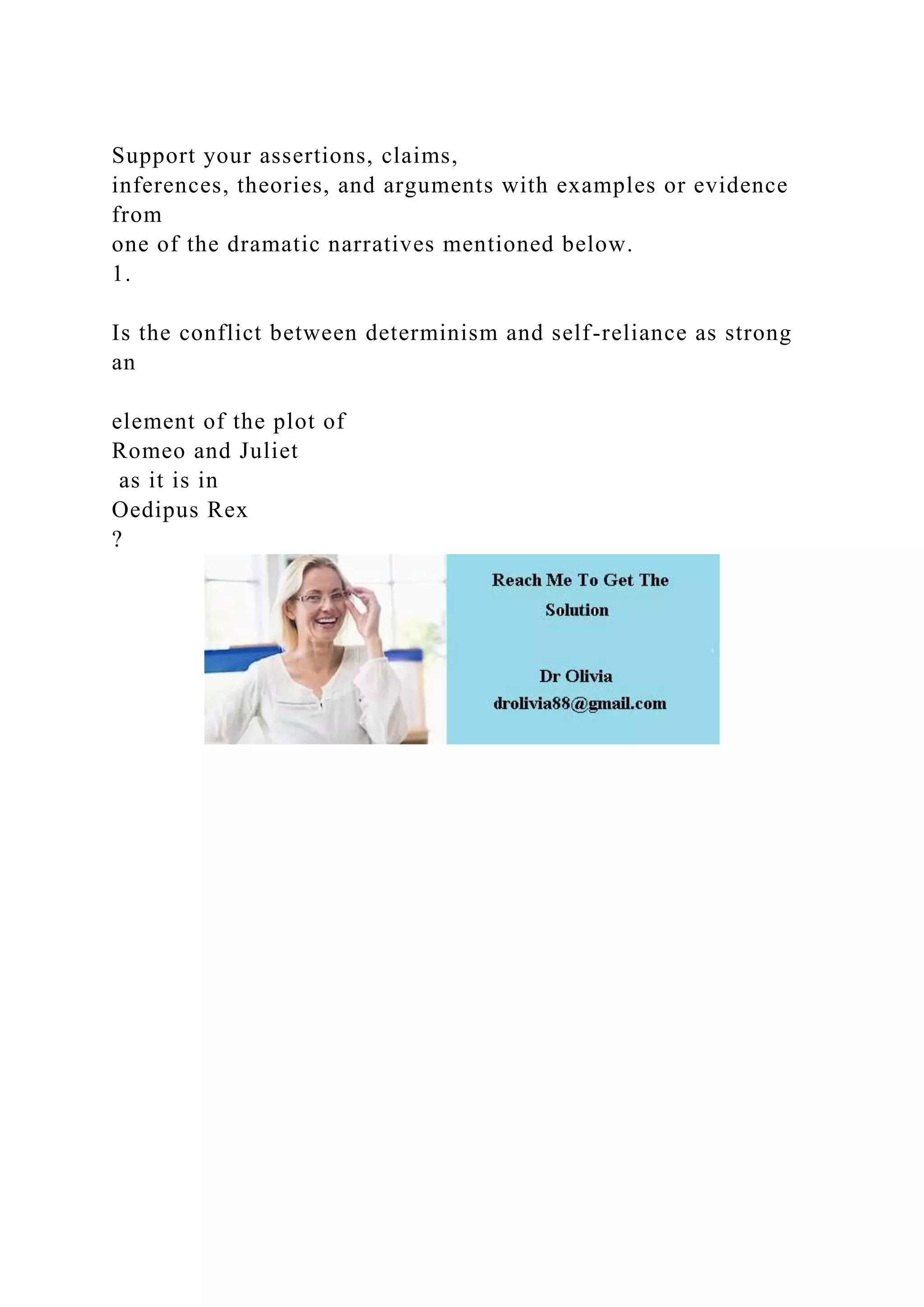 Support your assertions, claims,inferences, theories, and argument.docx ...