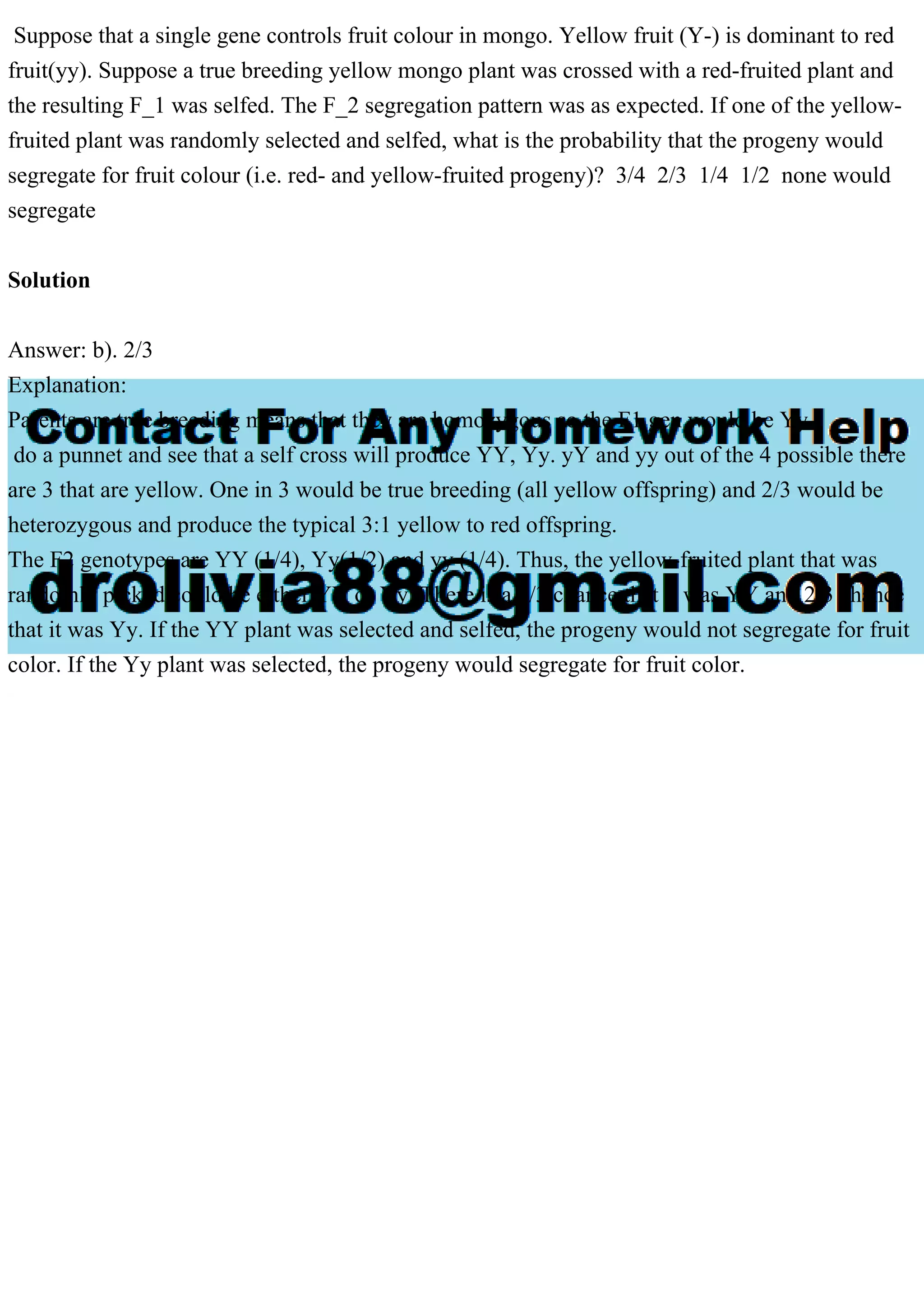 Suppose that a single gene controls fruit colour in mongo. Yellow fru.pdf