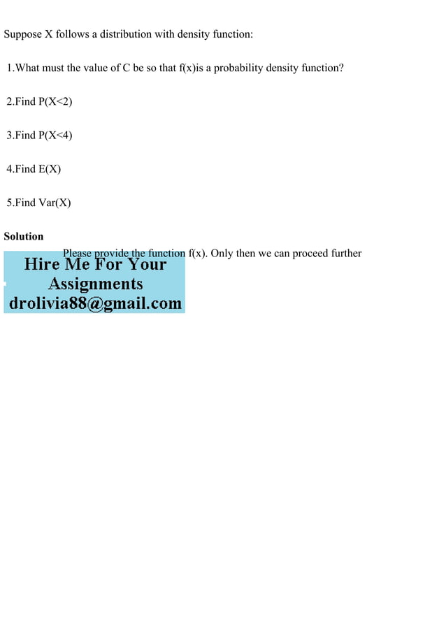 Suppose X follows a distribution with density function 1.What m.pdf