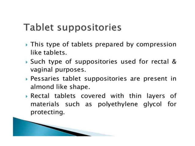 Suppositories and Pessaries | PPT