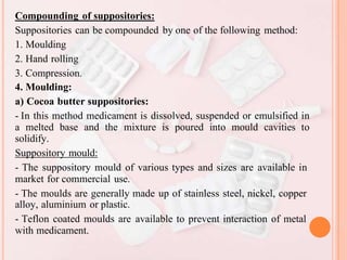 Suppositories and pessaries by Priyanka Kandhare | PPTX