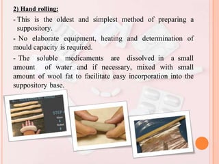 Suppositories and pessaries by Priyanka Kandhare | PPTX