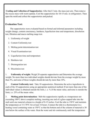 OVERVIEW OF SUPPOSITORIES AND PESSARIES in pharmaceutics | PDF
